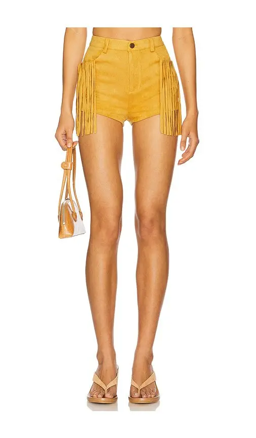 MORE TO COME Autumn Fringe Short - Tan