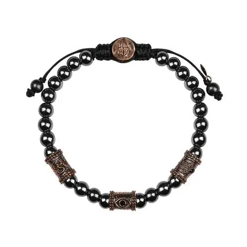 KARMA AND LUCK Hematite Macrame Bracelet - Grey