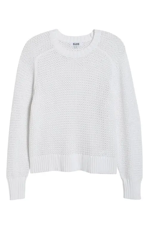 525 America 525 Margot Openwork Cotton Mesh Sweater - Bleach White