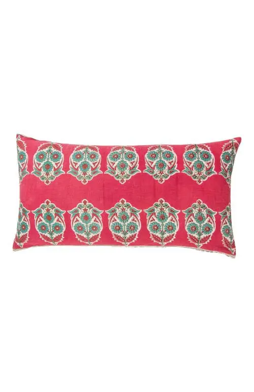 ALAMWAR Parakeets Lumbar Pillow - Hot Pink/green
