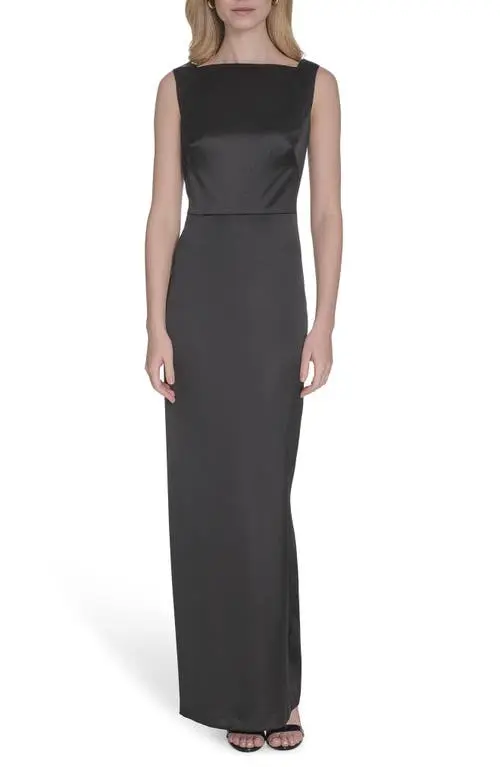 Vince Camuto Cowl Back Satin Gown