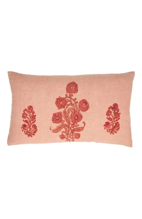 ALAMWAR English Garden Petit Lumbar Pillow Cover - Coral/clay/rose On Sand