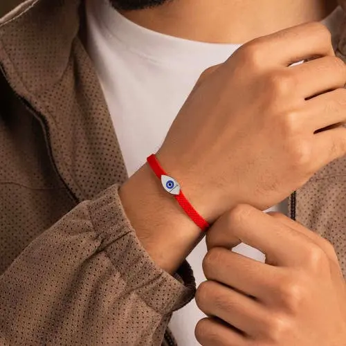 KARMA AND LUCK Evil Eye String Bracelet - Red