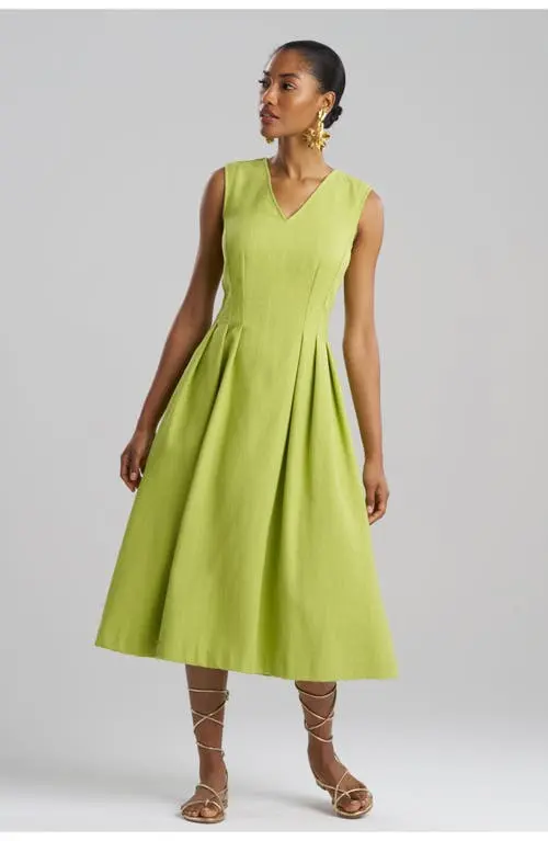 Natori Basketweave Pleat Release Dress