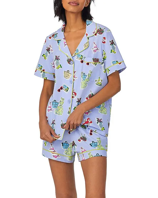 BEDHEAD PAJAMAS Printed Short Sleeve Boxer Pajama Set - Island Life