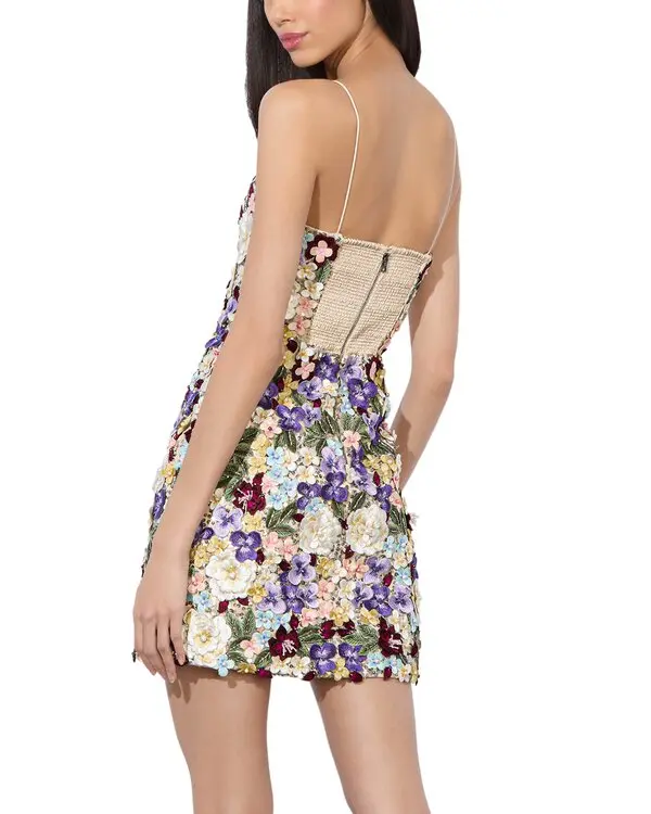 alice and olivia champagne dress JULIETTA MINI SLIP DRESS in CHAMPAGNE