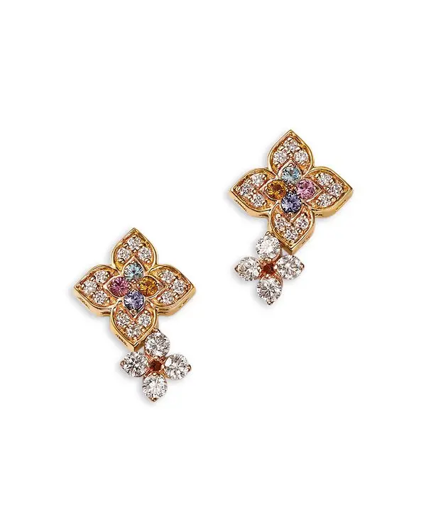 Roberto Coin 18k Venetian Princess Carnival Double Flower Stud Earrings - Rose Gold