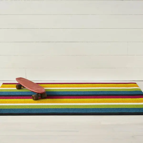 CHILEWICH Bold Stripe Shag Floor Mat, 24 X 36
