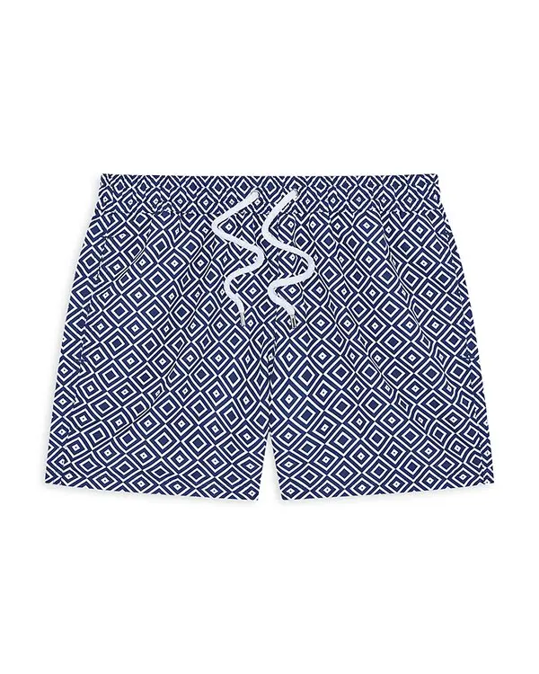 Frescobol Carioca Rio Printed 4.5" Swim Shorts - Navy