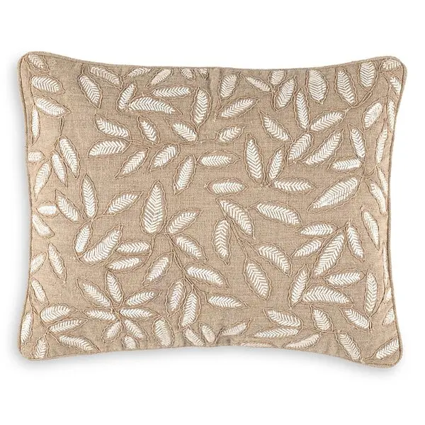 ANNIE SELKE Amelia Embroidered Decorative Pillow Cover - Natural
