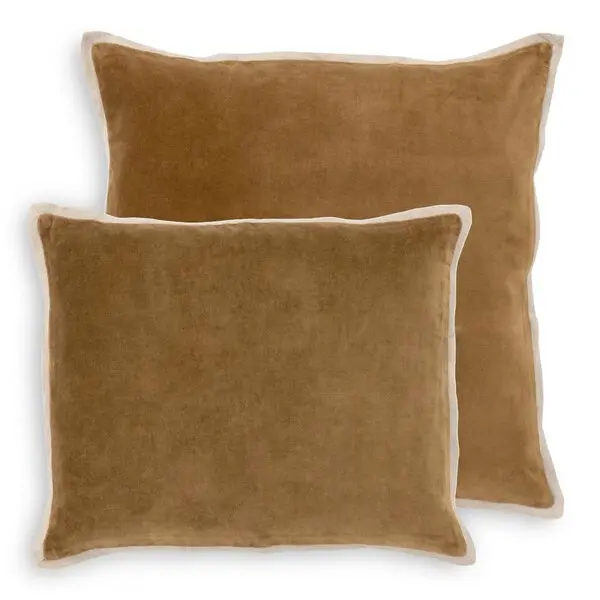 ANNIE SELKE Gehry Velvet Linen Decorative Pillow Cover, Square