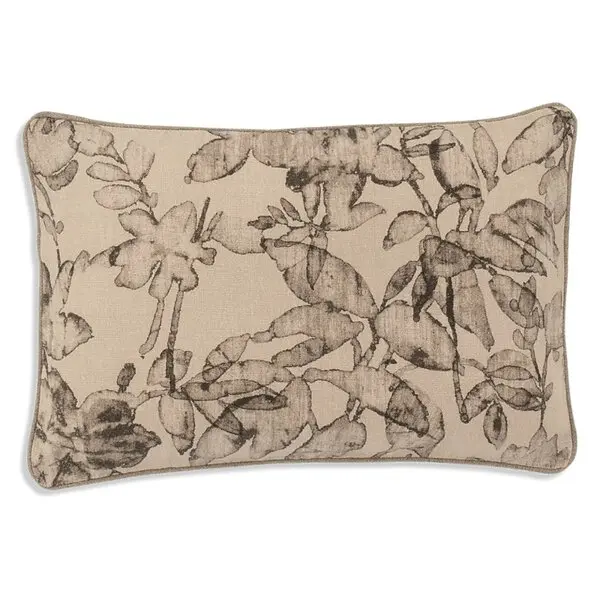 ANNIE SELKE Kelli Botanical Decorative Pillow Cover, Lumbar - Natural