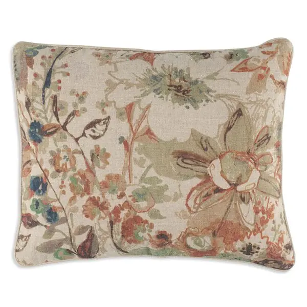 ANNIE SELKE Meadow Botanical Lumbar Decorative Pillow Cover - Natural