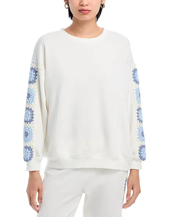 Vintage Havana Crochet Trim Sweatshirt