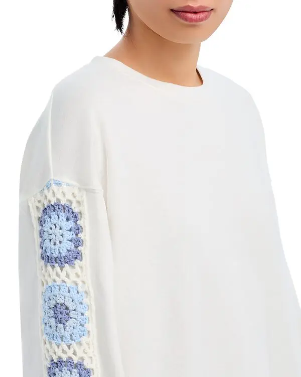 Vintage Havana Crochet Trim Sweatshirt