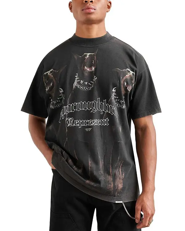 REPRESENT Oversized Fit Thoroughbred Graphic Tee - Vintage Black