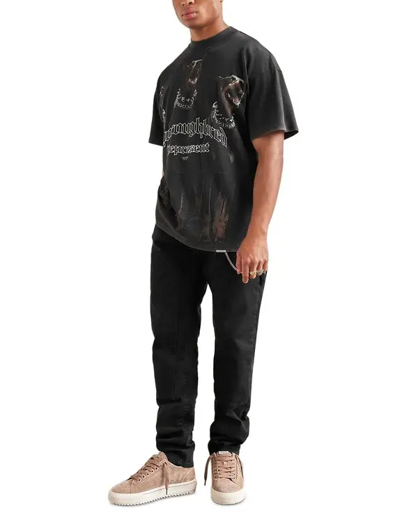 REPRESENT Oversized Fit Thoroughbred Graphic Tee - Vintage Black
