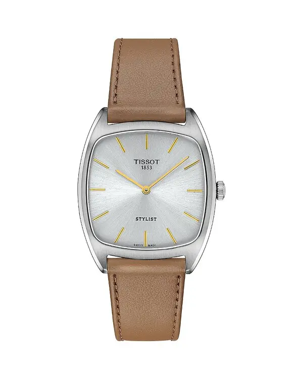 TISSOT Stylist Watch, 32mm - White/brown