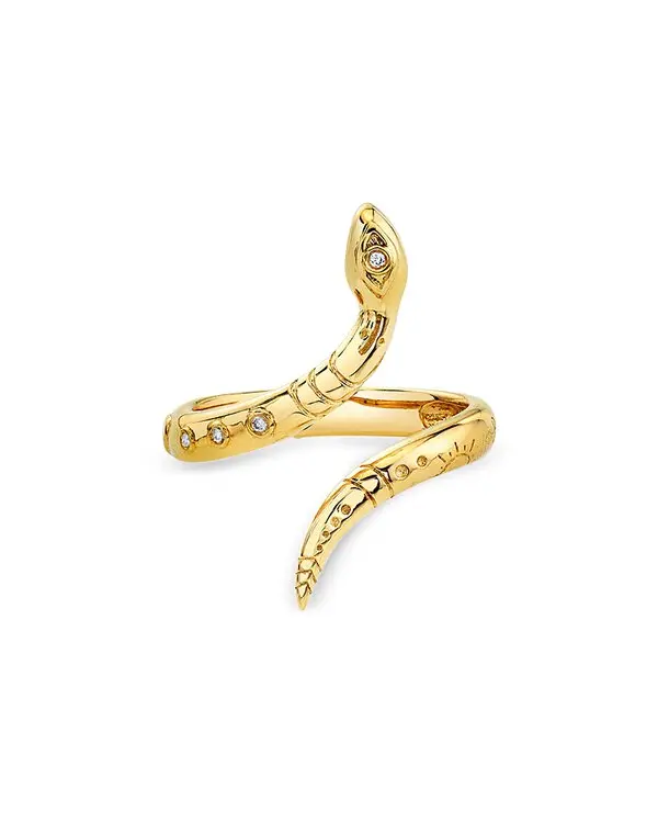 SYDNEY EVAN 14k Yellow Diamond Snake Wrap Ring - Gold