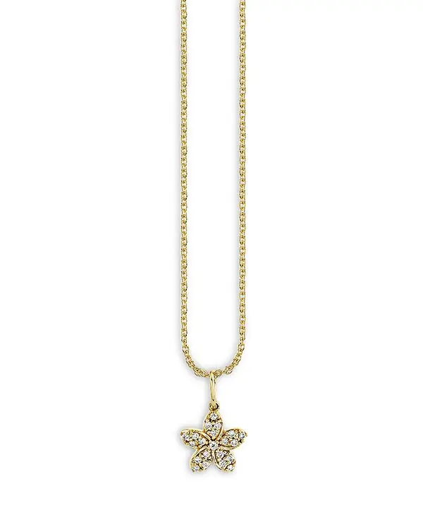 SYDNEY EVAN 14k Yellow Diamond Flower Pendant Necklace - Gold