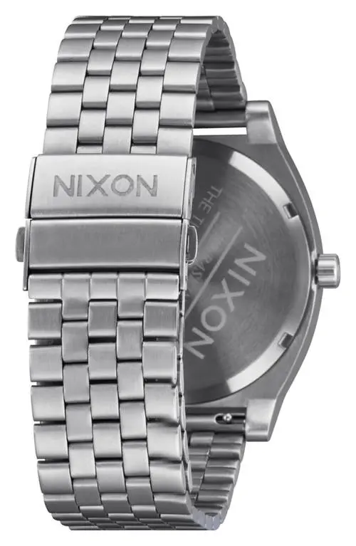 Nixon Time Teller Solar Bracelet Watch - Silver / Salmon