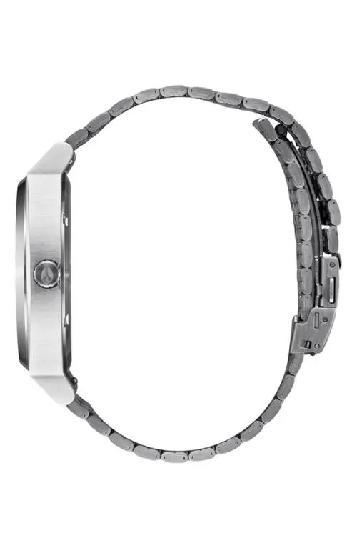 Nixon Time Teller Solar Bracelet Watch - Silver / Salmon