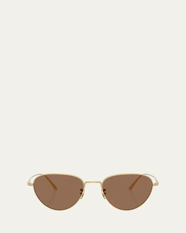 KHAITE X OLIVER PEOPLES 1991c Aviator Sunglasses - Gold