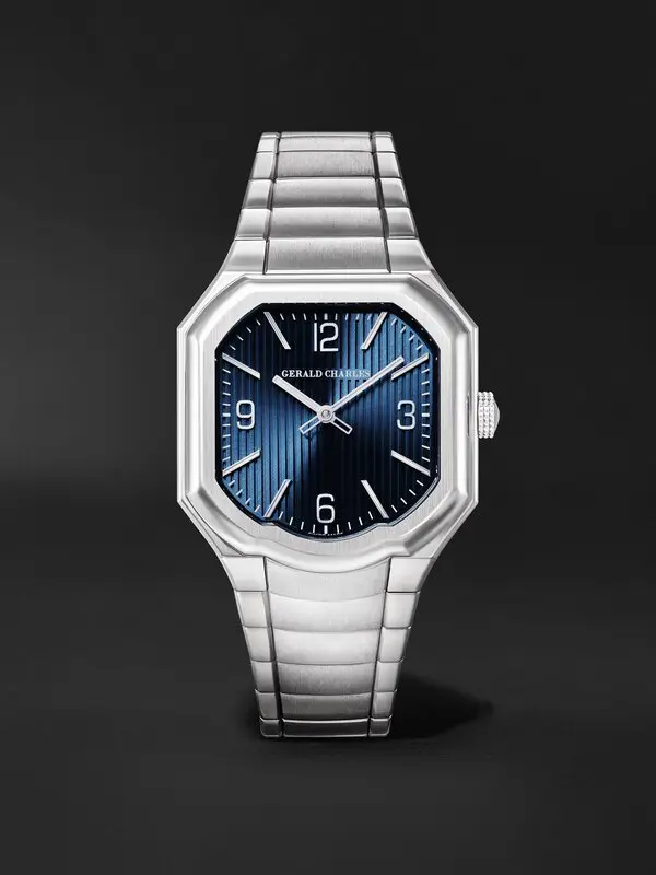 GERALD CHARLES Stainless Steel Masterlink 2h Automatic Watch - Blue