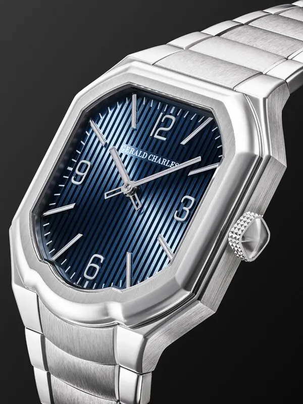 GERALD CHARLES Stainless Steel Masterlink 2h Automatic Watch - Blue