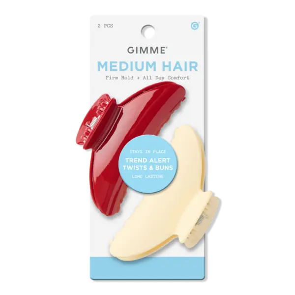 GIMME BEAUTY Fashion Claw Clip 2-pack - Red/cream