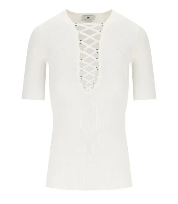Elisabetta Franchi Knitted Top - Ivory