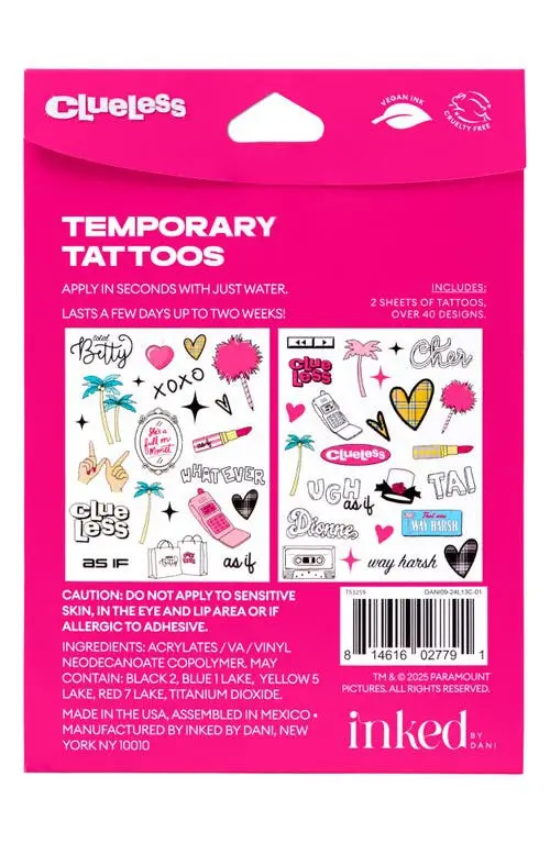 INKED BY DANI Clueless As If Temporary Tattoos