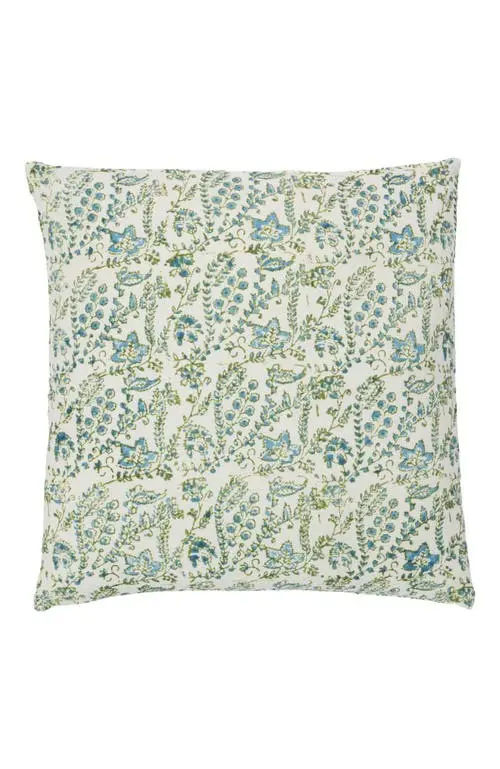 ALAMWAR Fleur Decorative Pillow - Cornflower Blue/moss Green