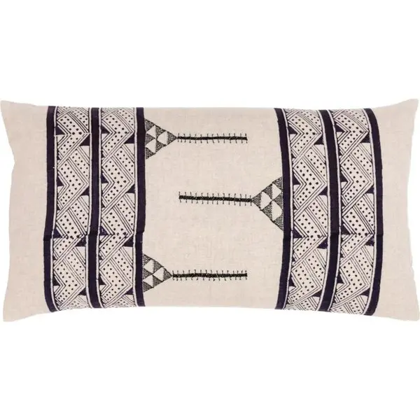 ALAMWAR Mancala Lumbar Pillow Cover - Charcoal