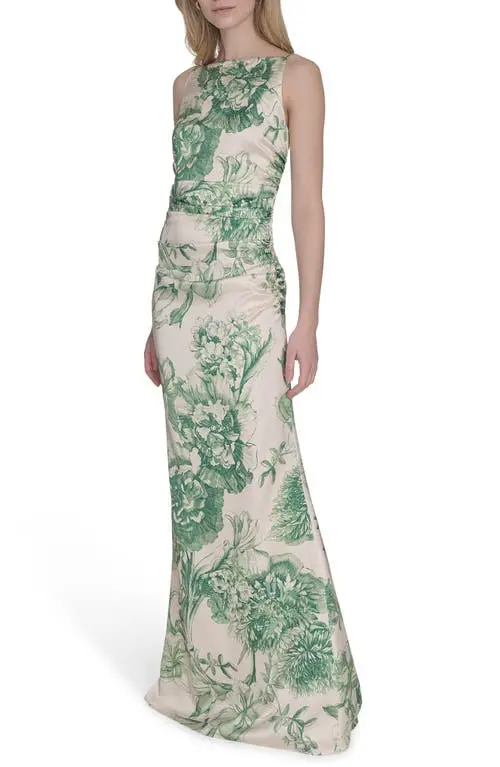 vince camuto green dress Mint Marbled One-Shoulder Pleated day comfort Vince Camuto Printed Long Sleeve