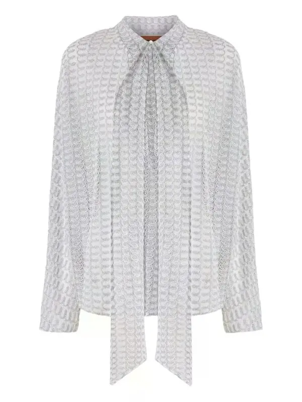 Missoni Sash-collar Lamé Blouse