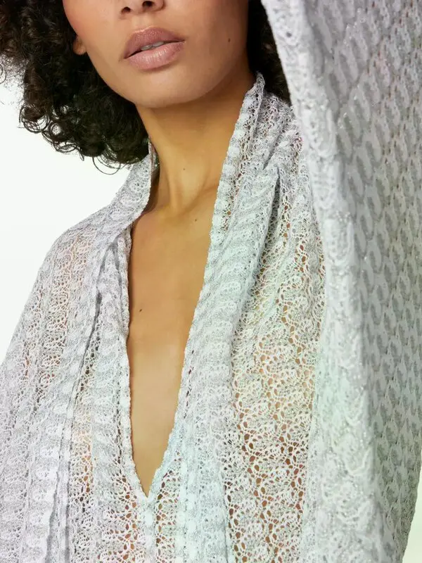 Missoni Sash-collar Lamé Blouse