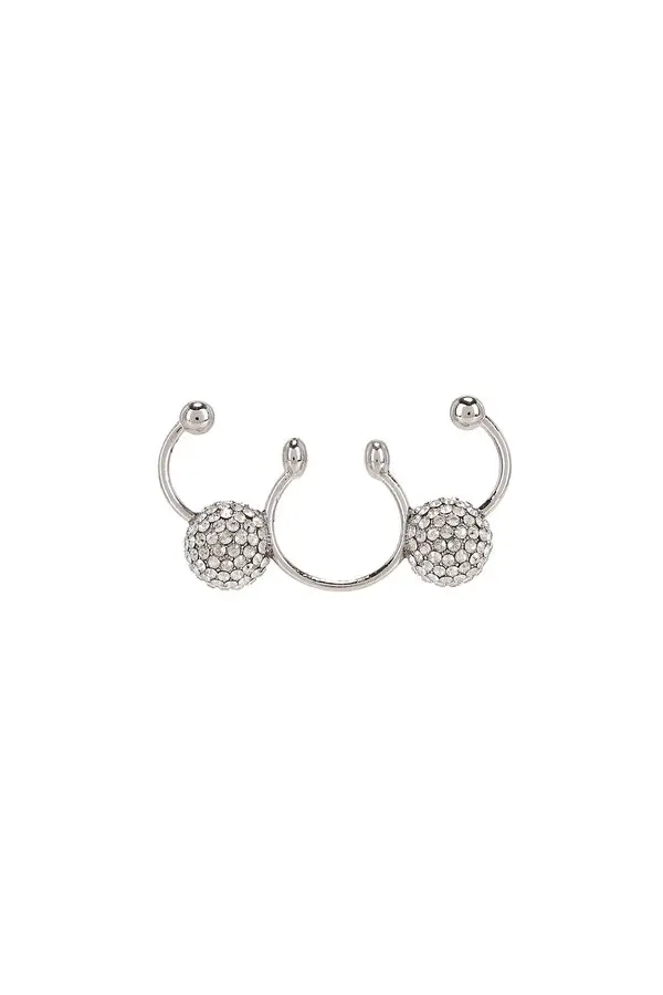 Valentino Garavani Nose Ring - Palladium & Crystal