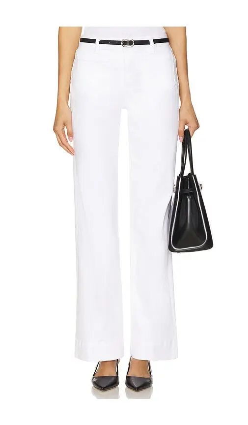 L'Agence Nolan High Rise Patchpocket Wide Leg Jeans - Blanc