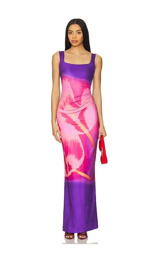 knee length dresses for ladies Kilentar Mami Rainbow Chiffon Maxi Dress – KÍLÉNTÁR main image 1