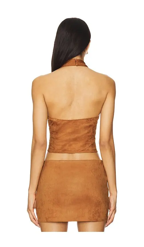 Superdown Delphi Lace-up Halter Top