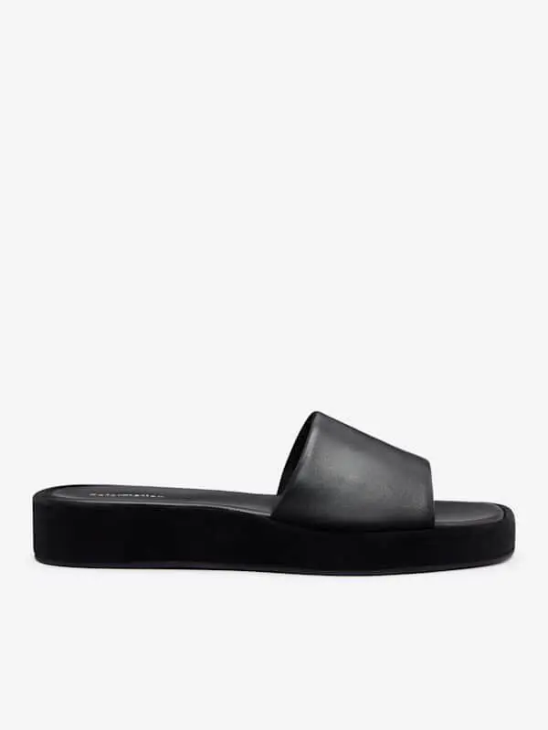 REFORMATION Esme Platform Sandal In Suede Leather