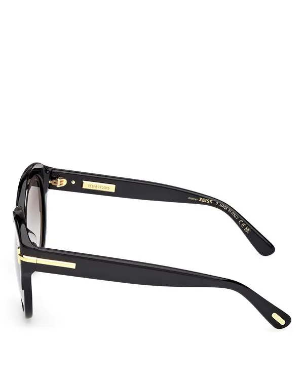 TOM FORD Icon Collection Round Sunglasses, 57mm - Black/smoke