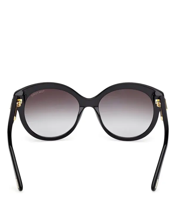 TOM FORD Icon Collection Round Sunglasses, 57mm - Black/smoke