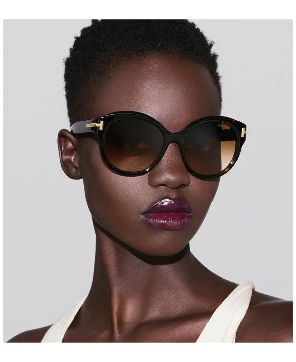 TOM FORD Icon Collection Round Sunglasses, 57mm - Havana/brown