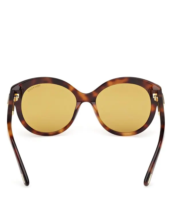 TOM FORD Icon Collection Round Sunglasses, 57mm - Havana/brown