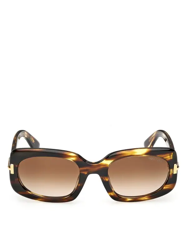 TOM FORD Icon Collection Rectangle Sunglasses, 54mm - Havana/brown