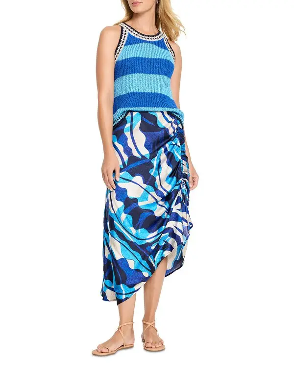 NIC+ZOE Printed Side Ruched Skirt