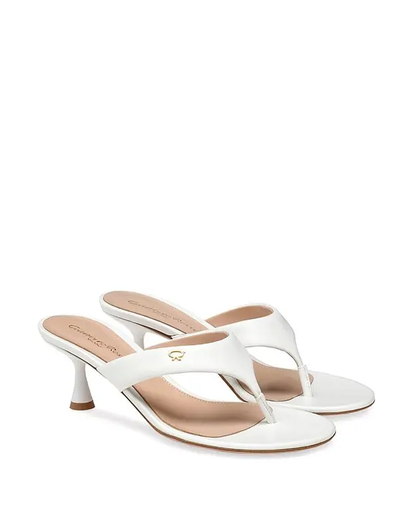GIANVITO ROSSI Ascent Thong 55 Sandal - White Nappa Leather