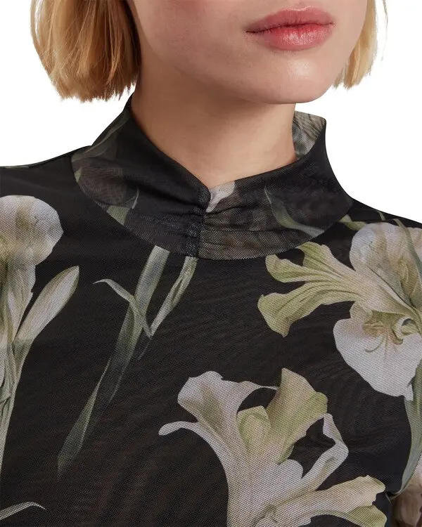 Ted Baker London Fiaahh High Neck Mesh Top - Black